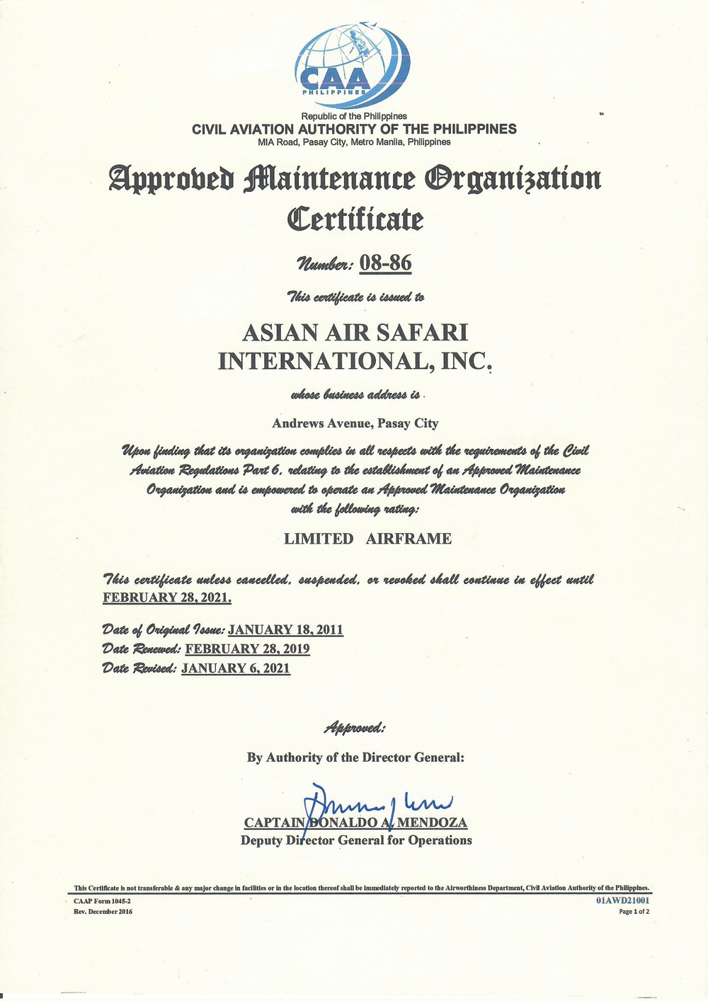 About Us – Asian Air Safari, Inc